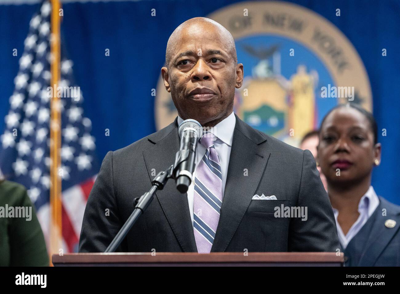 Mayor Eric Adams speaks at AG Letitia James announcement that Attorney ...