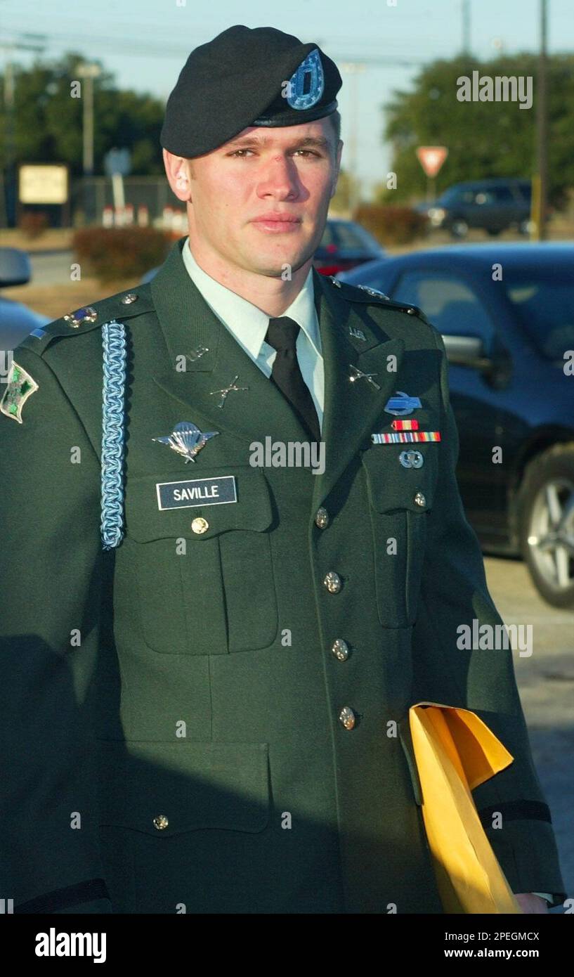 Army 1st Lt. Jack Saville arrives for his pre-trial hearing, Tuesday ...