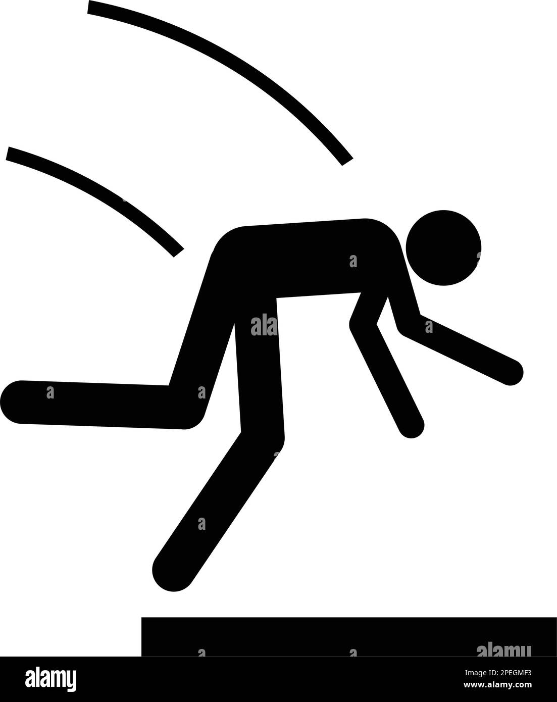 Falling people icon silhouette pictogram on white background Stock ...