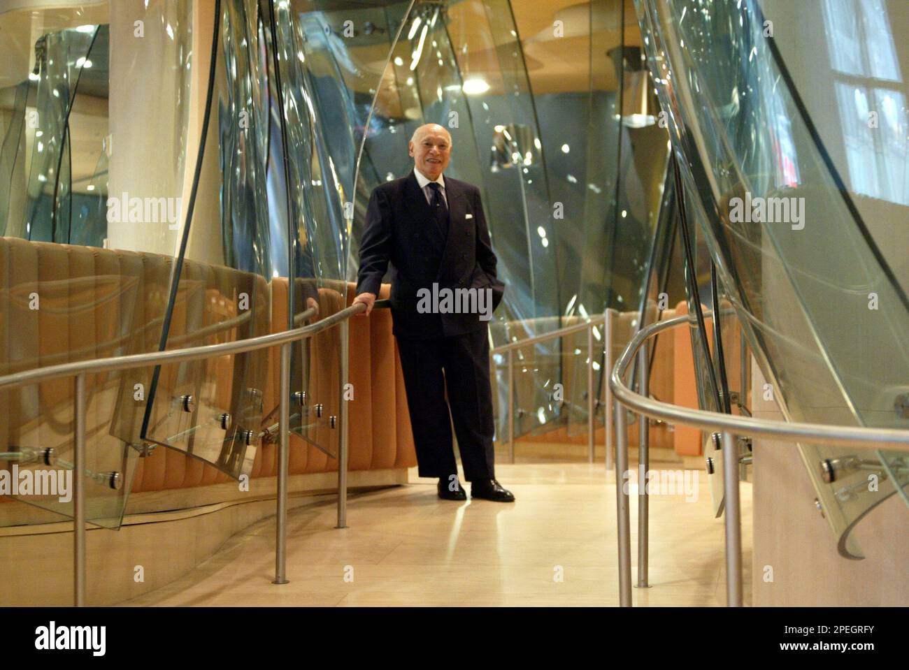 George Lang poses inside the company lunchroom of the 4-year-old Conde ...