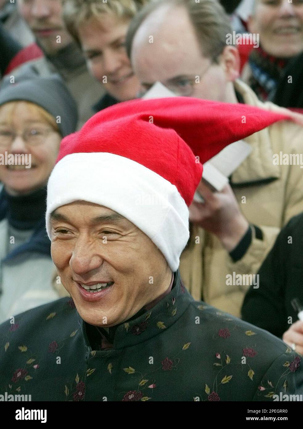 Hong Kong born actor Jackie Chan poses for the photographers in Berlin ...