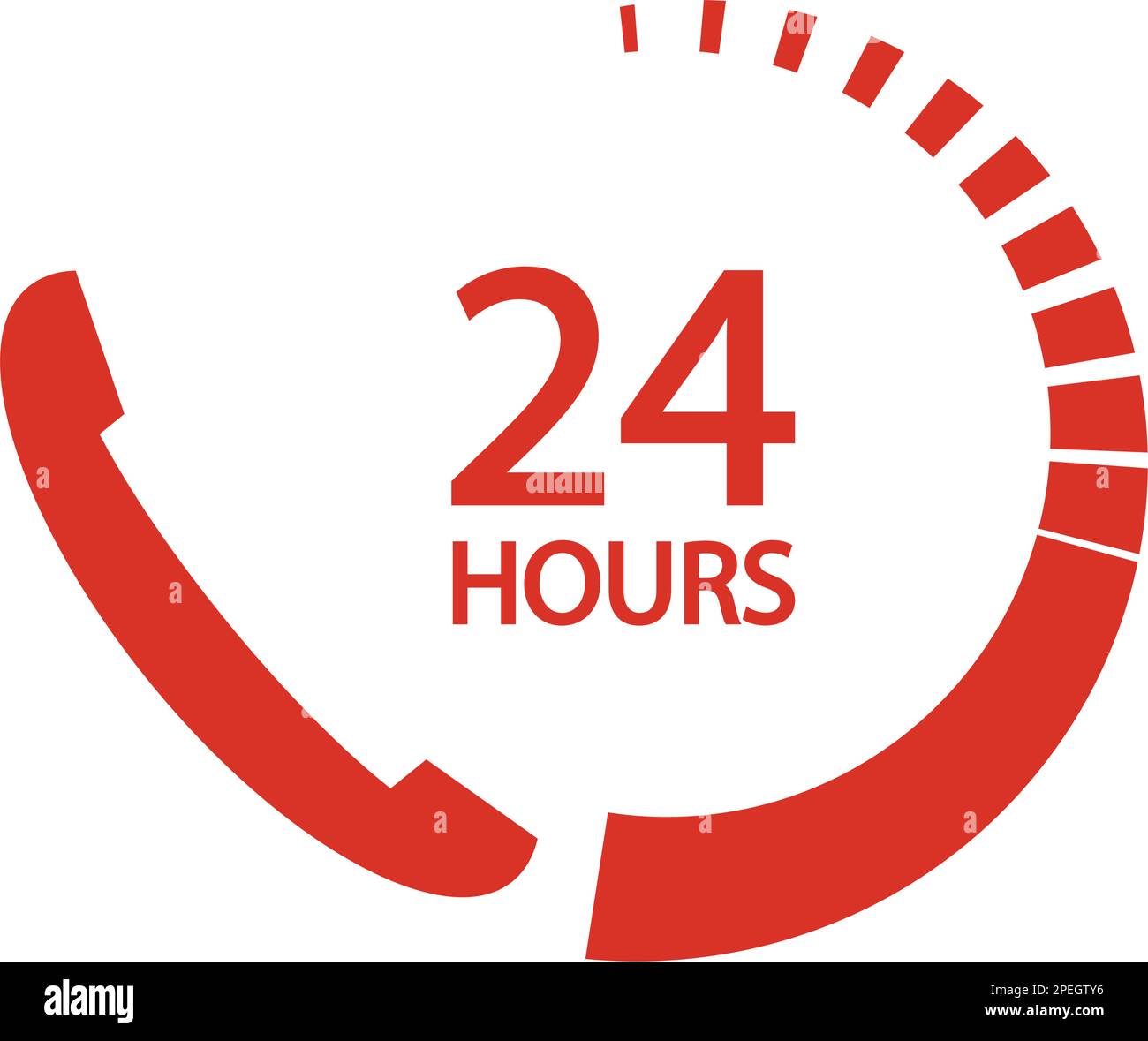 24-hour telephone service logo with telephone receiver image Stock ...