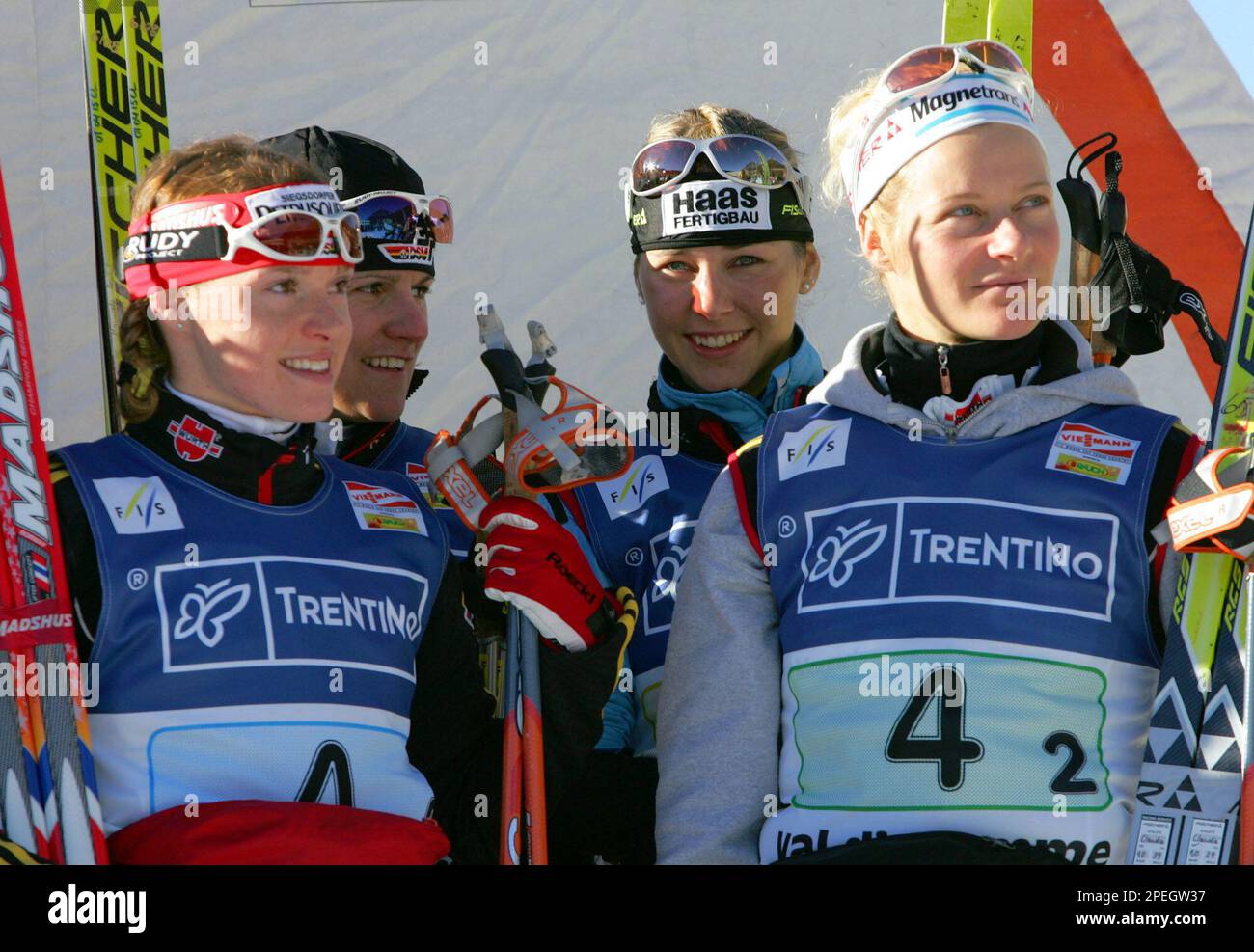 The German relay team, from left, Manuela Henkel, Claudia Kuenzel ...