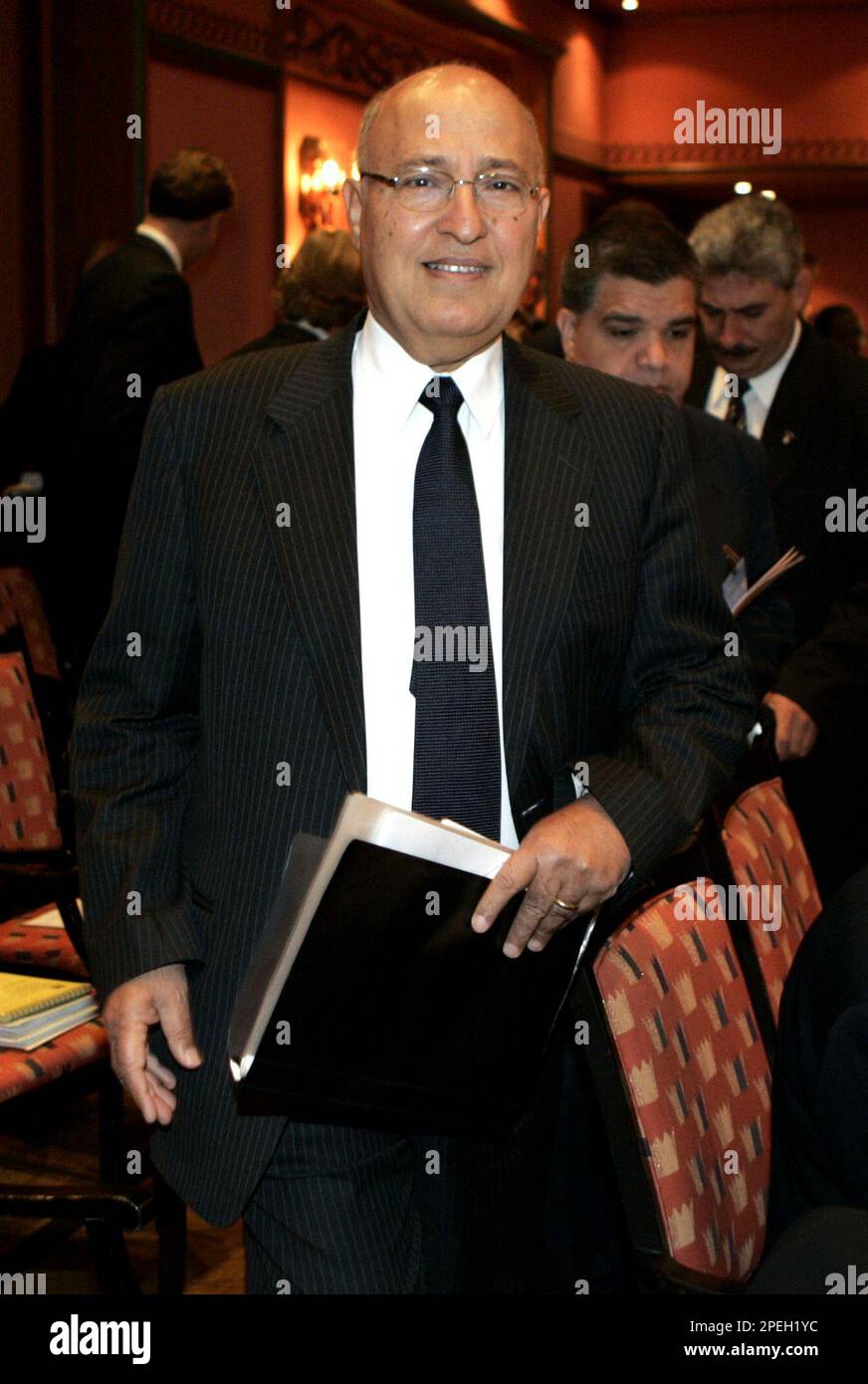 Palestinian Foreign Minister, Nabil Shaath, arrives at the Oslo Donor ...