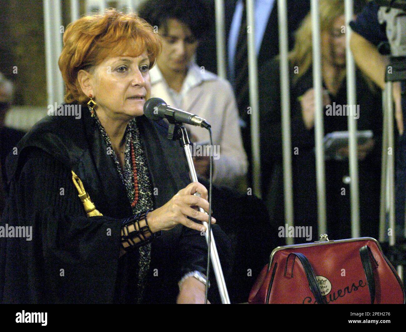 Prosecutor Ilda Boccassini speaks at the Milan court, Italy, Thursday ...