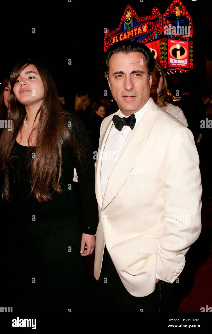 Cast member Andy Garcia, right, arrives with his daughter Dominik for ...