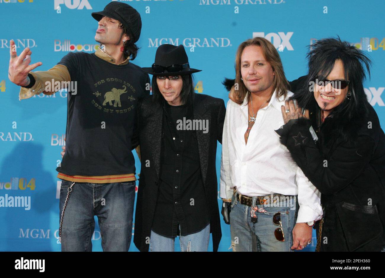 Motley Crue arrives Wednesday, Dec. 8, 2004 for the Billbaord Awards at ...
