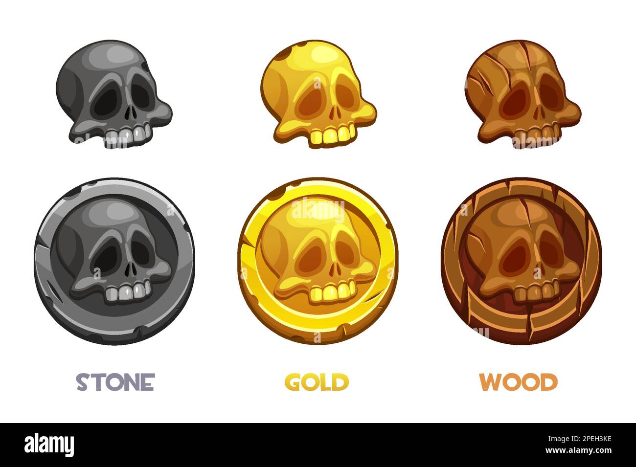 Black silhouette gold skull Cut Out Stock Images & Pictures - Alamy