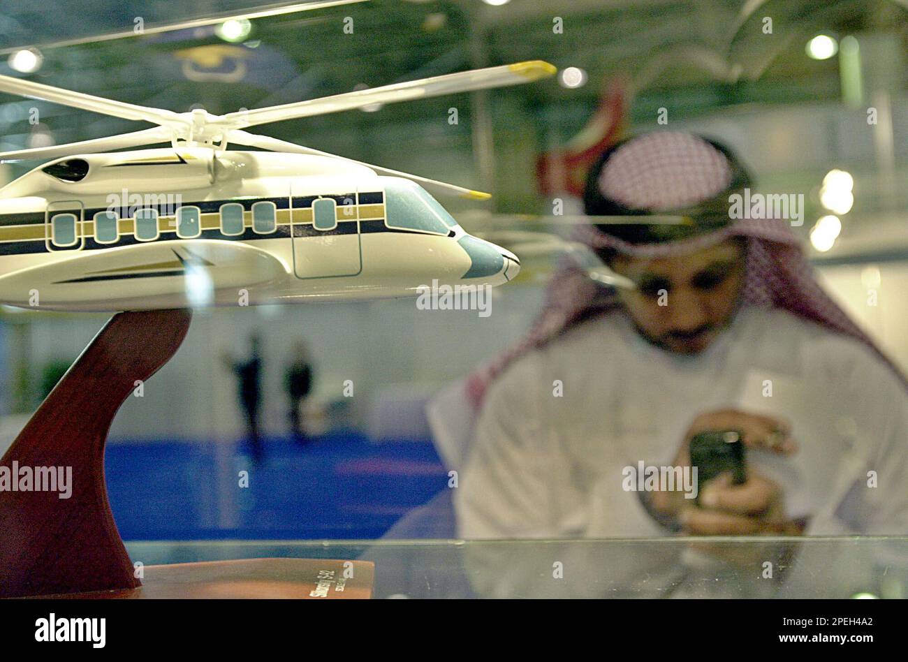 An Emirates visitor takes snaps with his mobile phone of a U.S. made ...