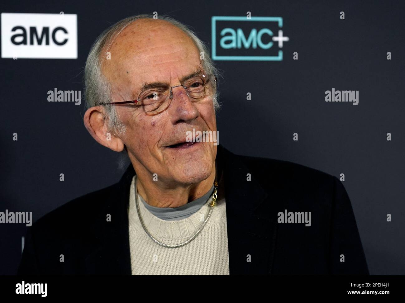 Christopher Lloyd poses at the premiere of the AMC television series "Lucky Hank," Wednesday ...