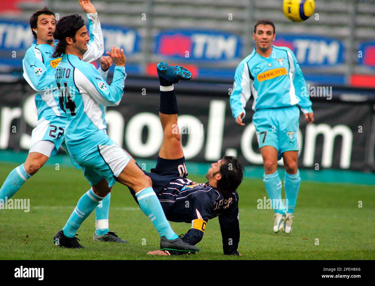 Juventus forward Alessandro del Piero performs an acrobatic kick during the Italian first ...