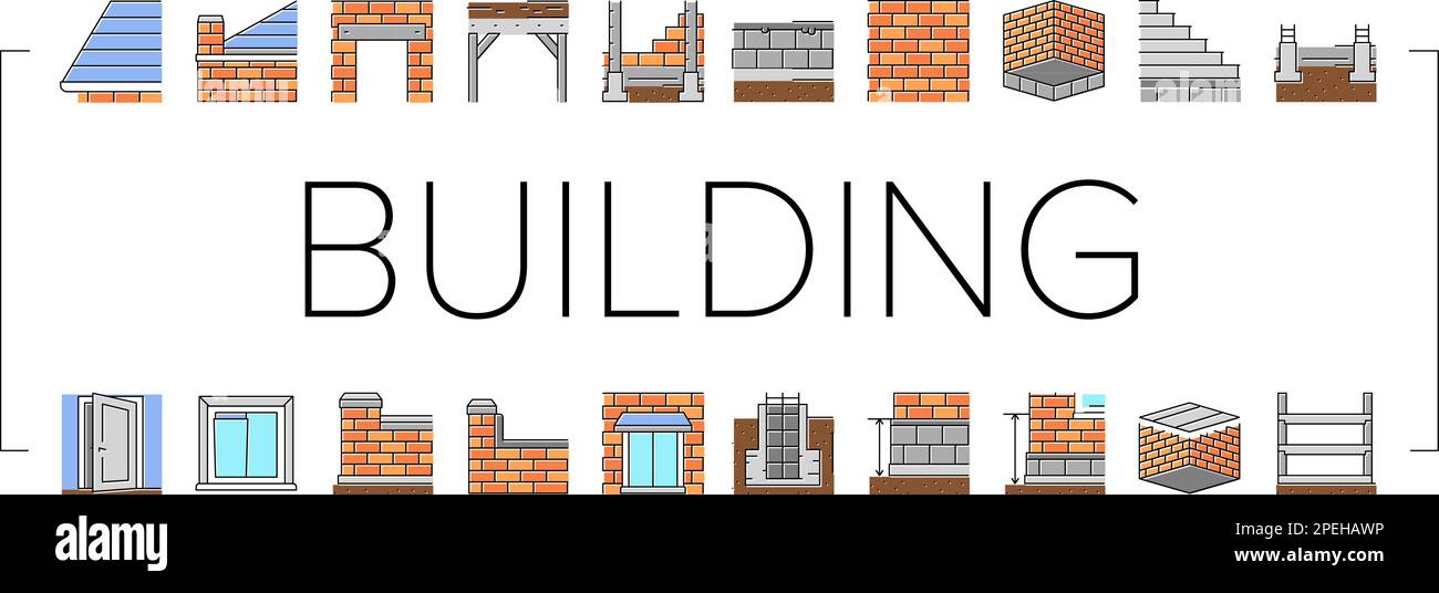 building house structure icons set vector Stock Vector Image & Art - Alamy