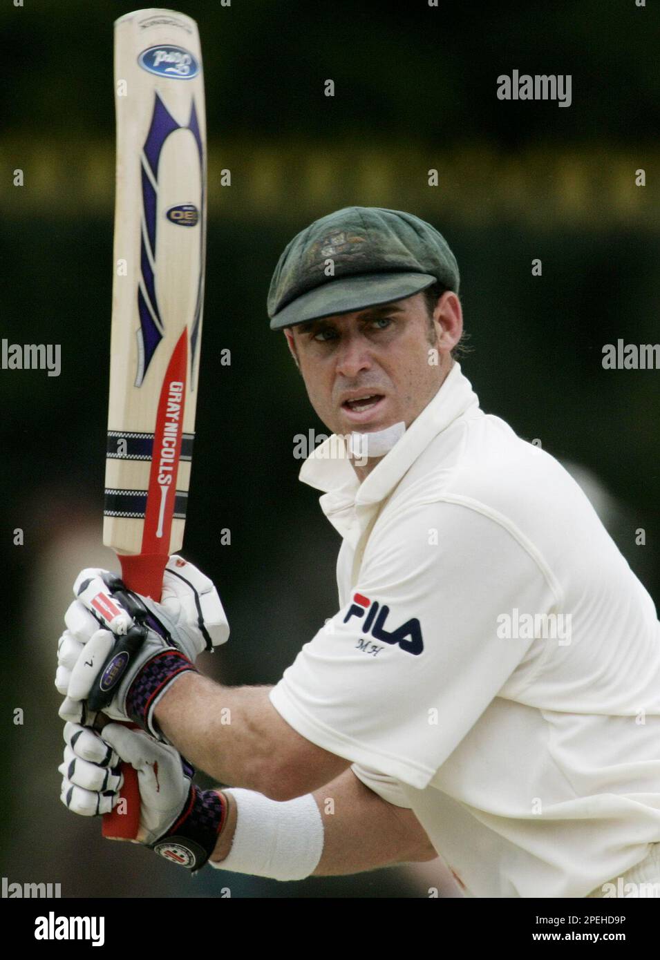 Australian batsman Matthew Hayden is in action during play on the ...