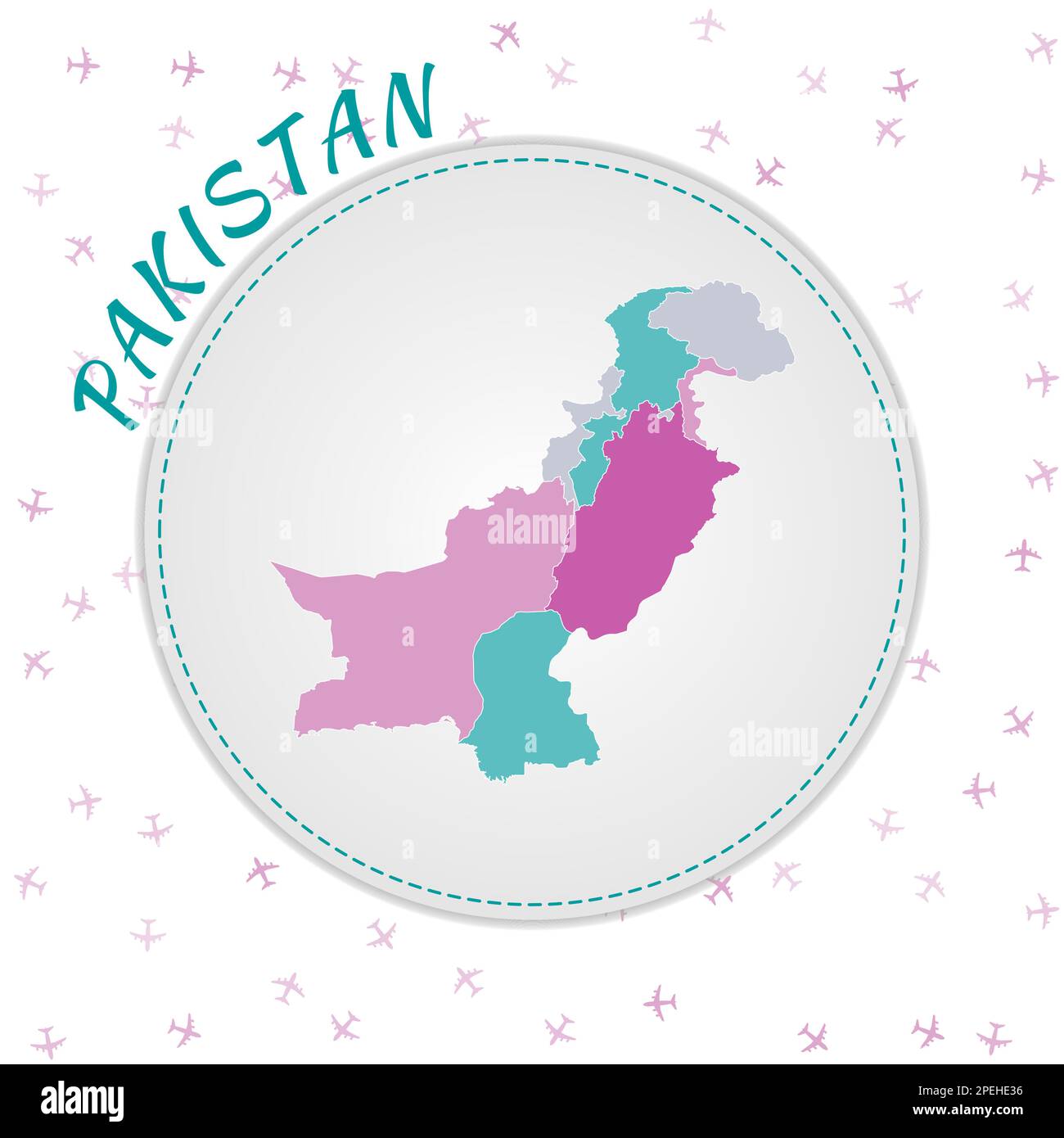 Pakistan map design. Map of the country with regions in emerald ...