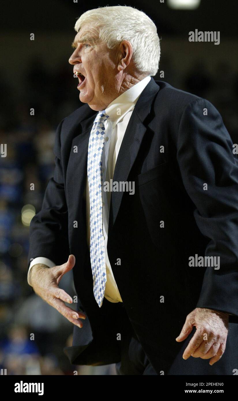 Drake coach Tom Davis argues a call against his team during the first ...