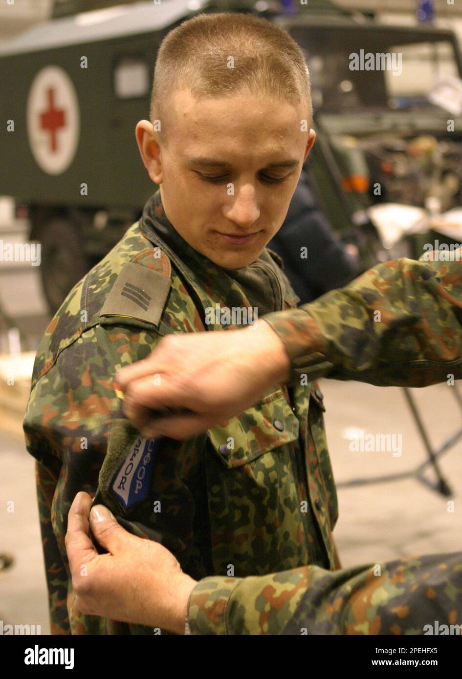 German Army private Tulenkow, member of peacekeeping forces in Bosnia ...