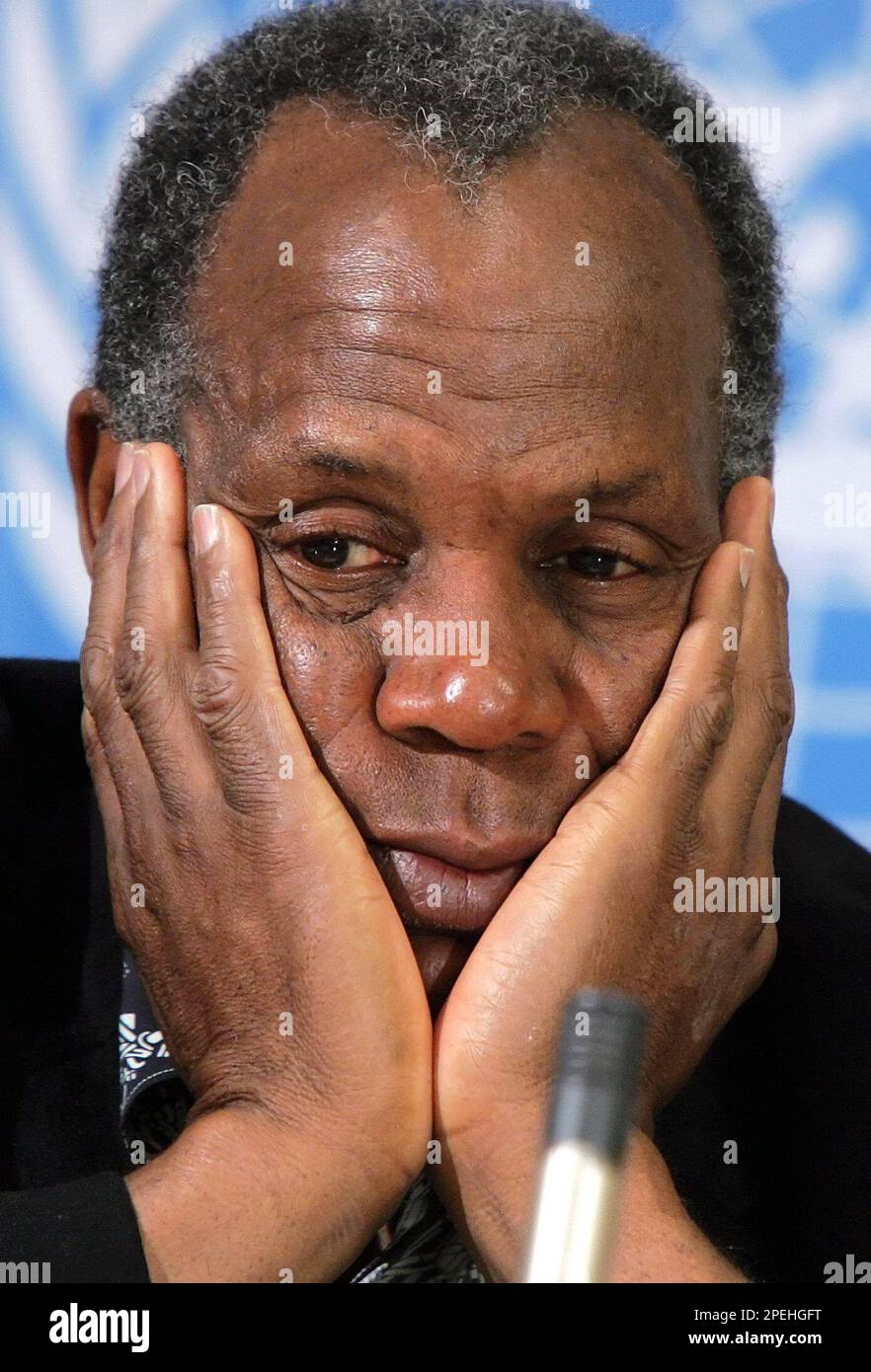 UNICEF goodwill ambassador US actor Danny Glover gestures during a ...