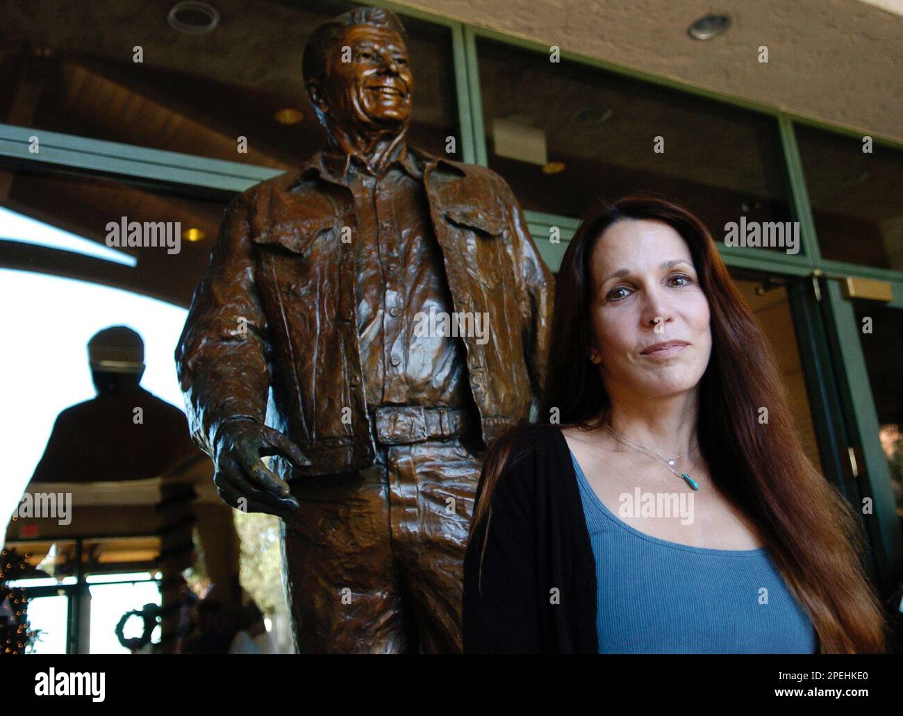 Patti Davis, daughter of late U.S. president Ronald Reagan, poses near ...