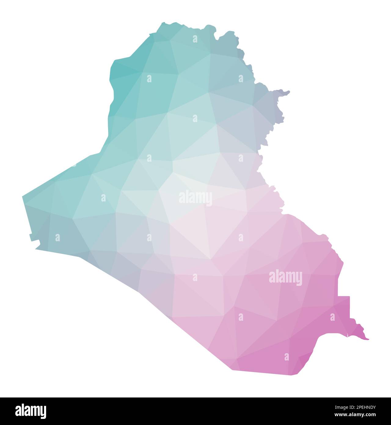 Polygonal map of Republic of Iraq. Geometric illustration of the ...