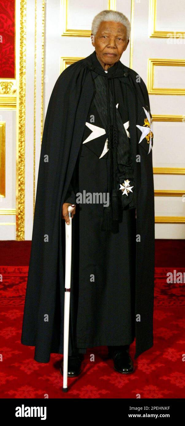 Former South African President Nelson Mandela poses for a photograph ...