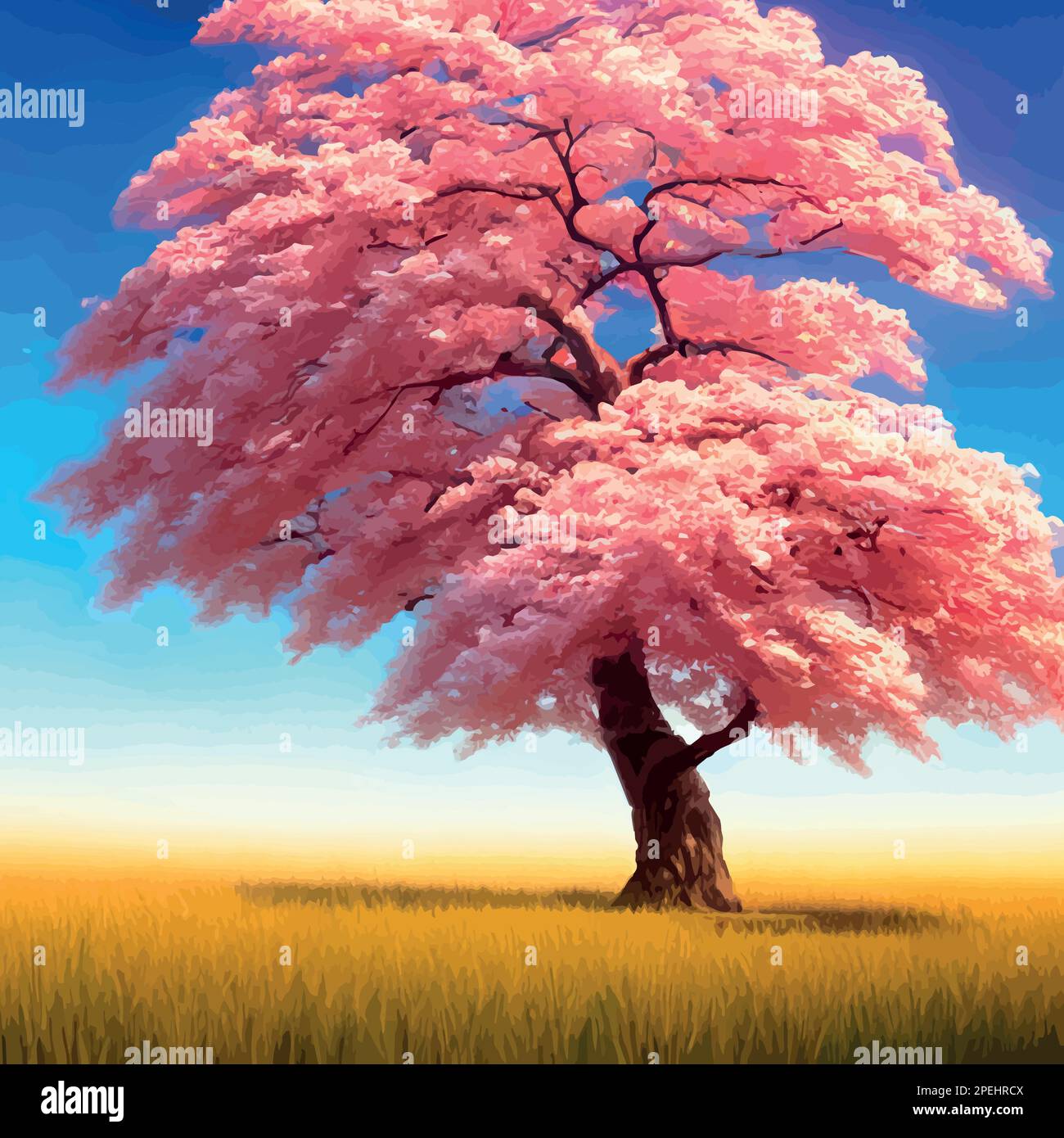 Cherry blossom trees paintings hi-res stock photography and images - Alamy