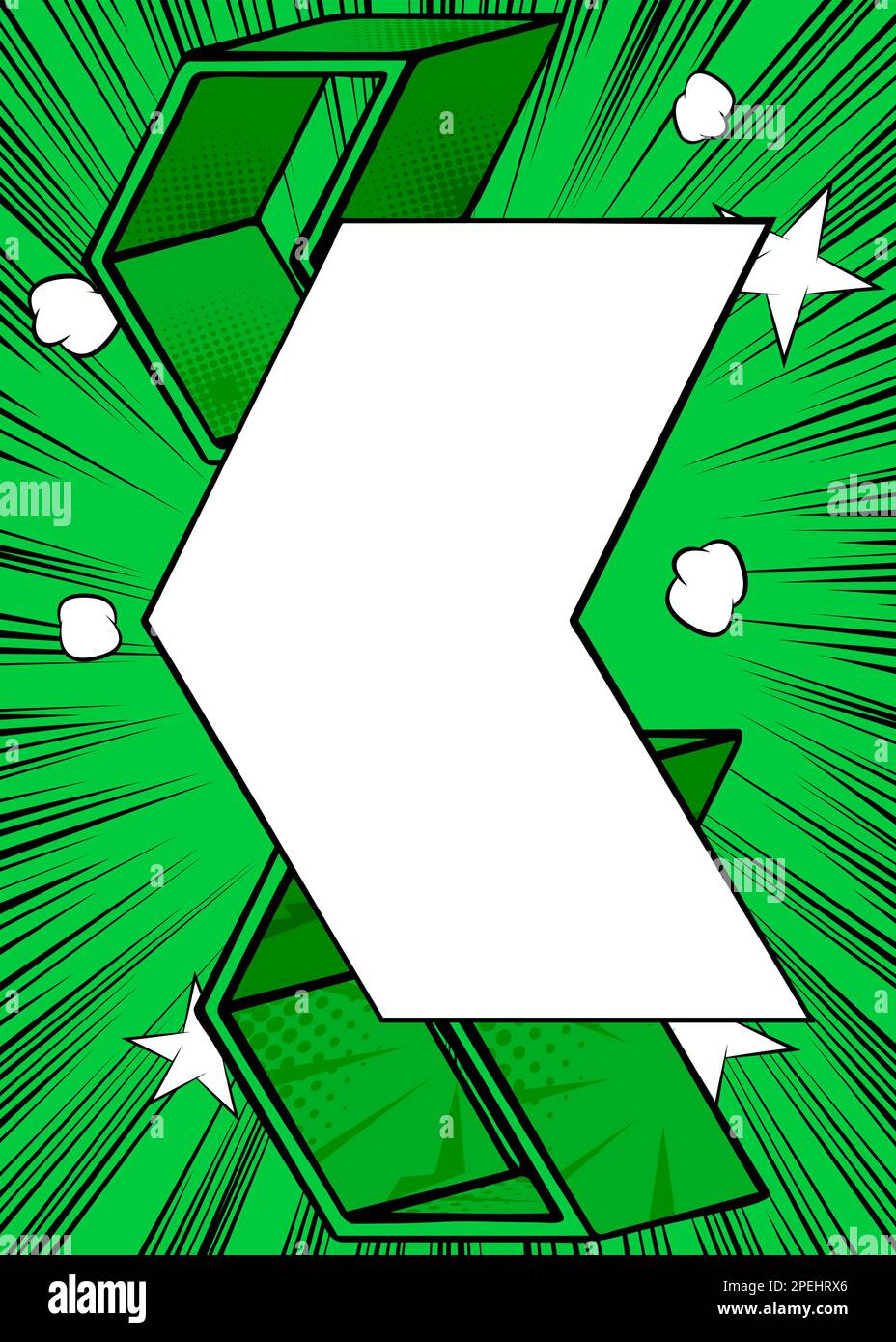 White, Blank Comic book arrow on green background poster. Comics ...