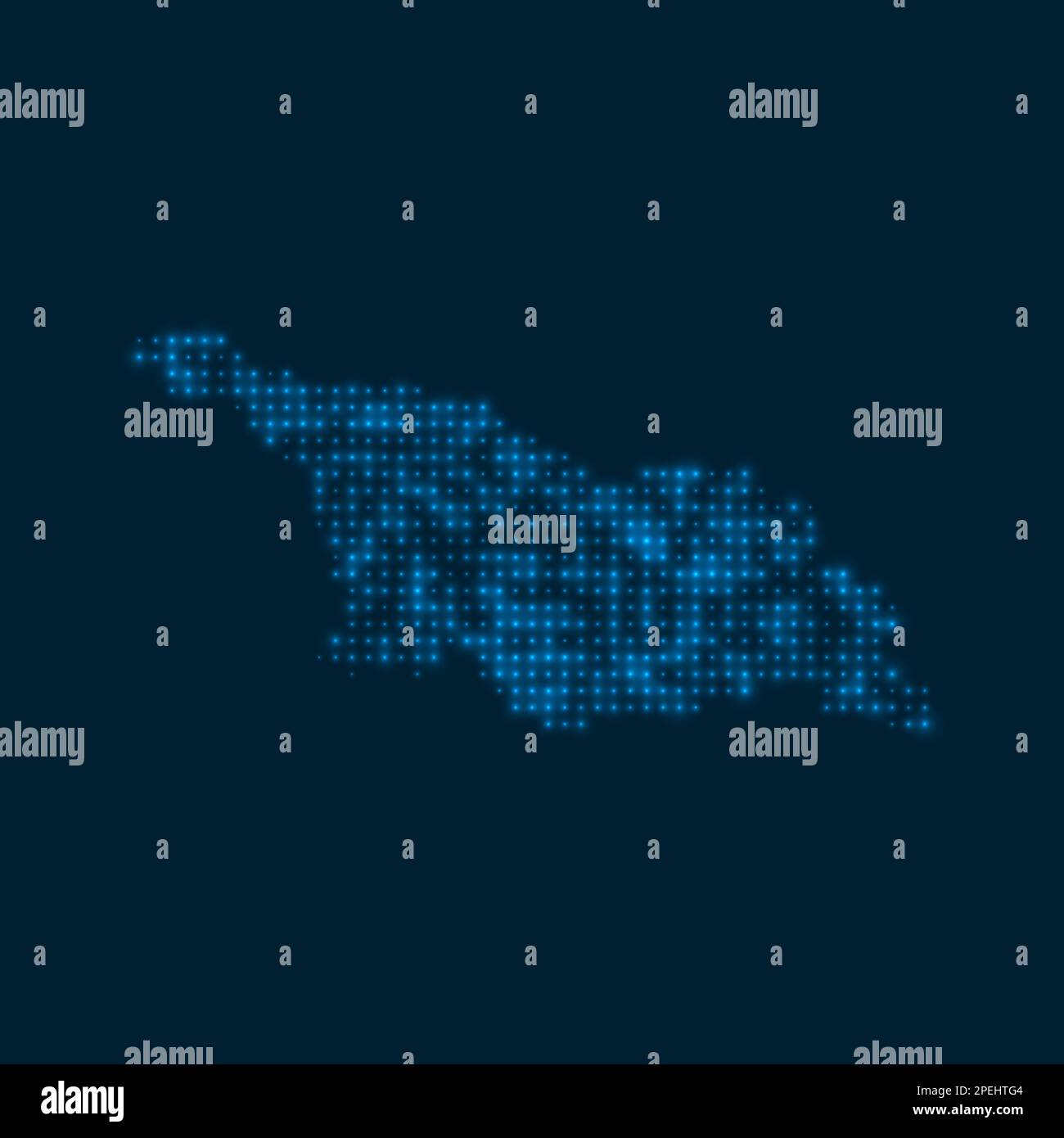 Georgia dotted glowing map. Shape of the country with blue bright bulbs ...