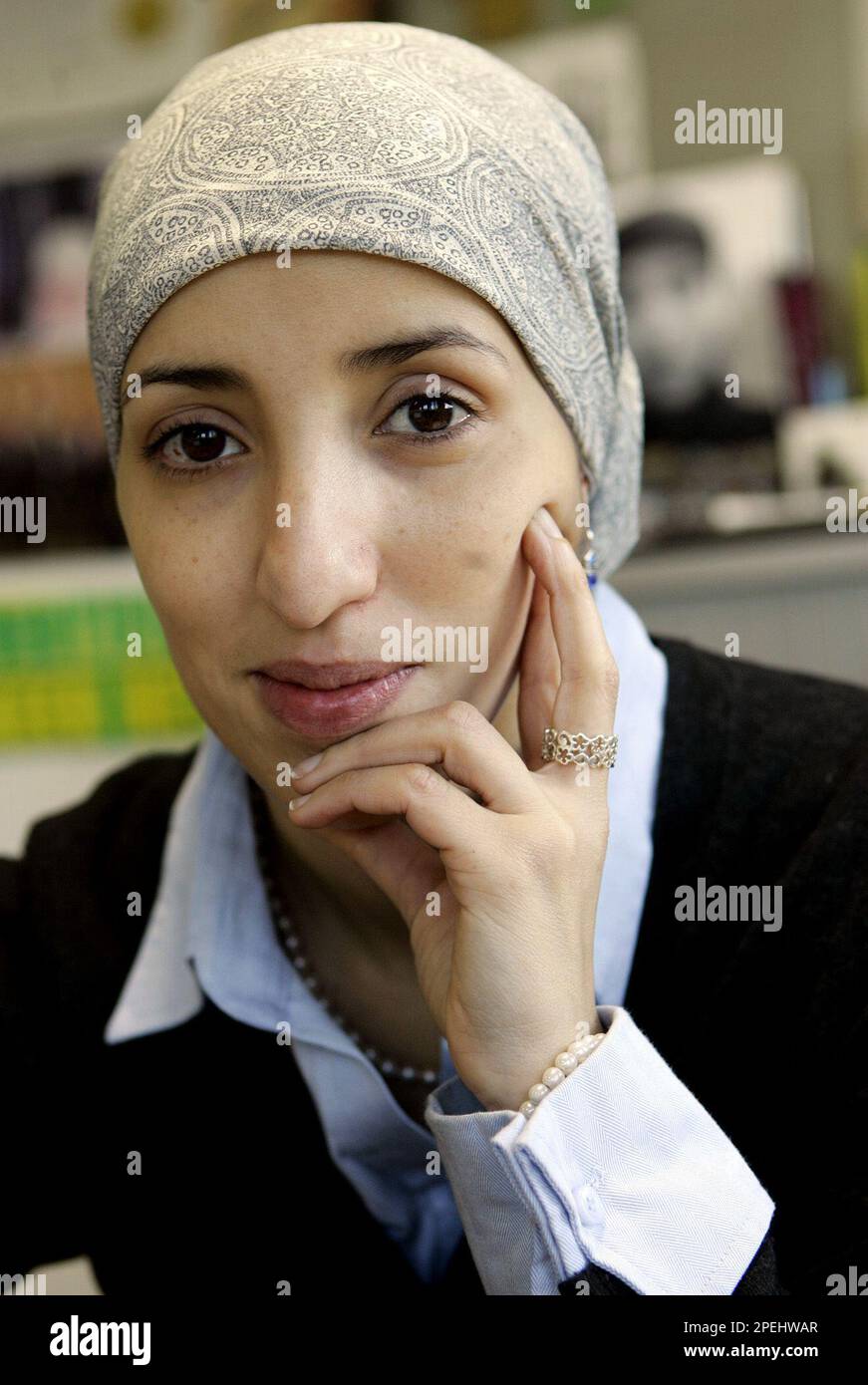 Fatima Elatik poses in her home in Amsterdam, the Netherlands, Tuesday ...