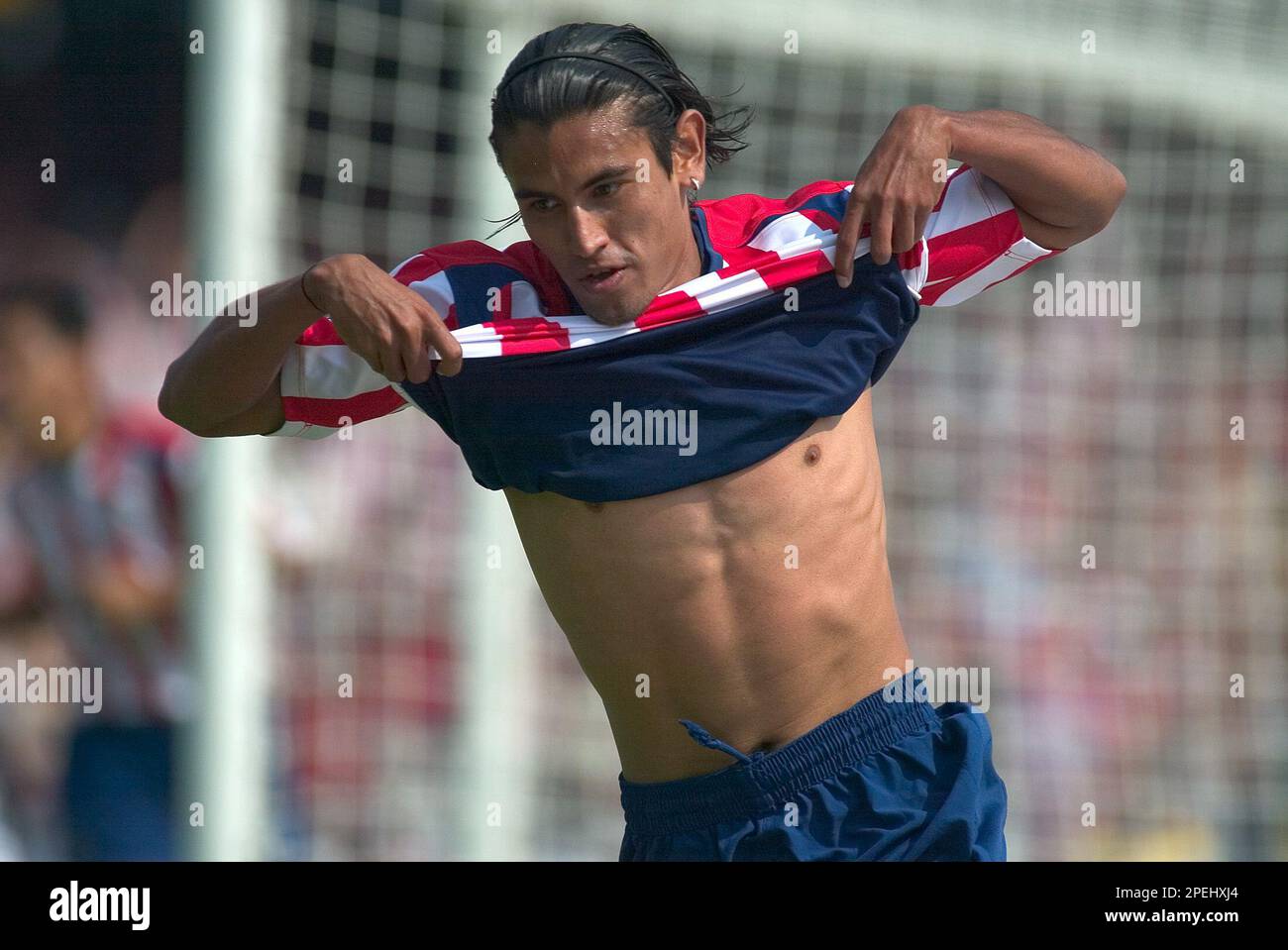 Guadalajara soccer player Rafael Medina celebrates after scoring a goal ...