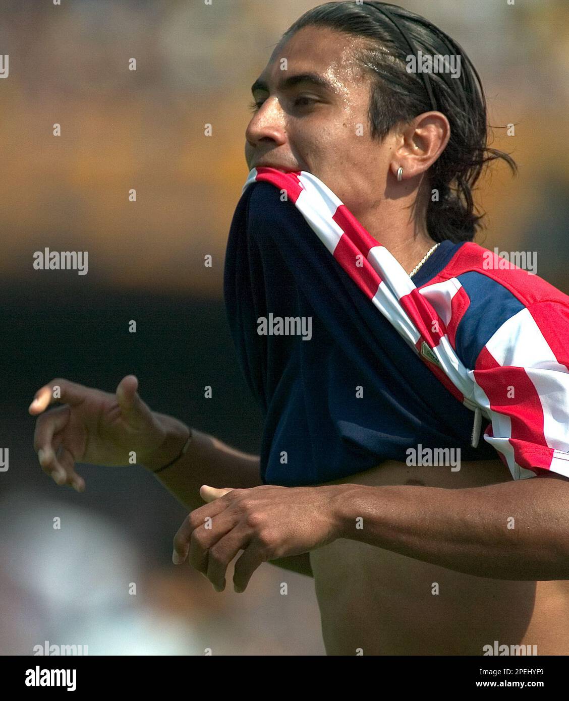 Guadalajara soccer player Rafael Medina celebrates afeter scoring a ...
