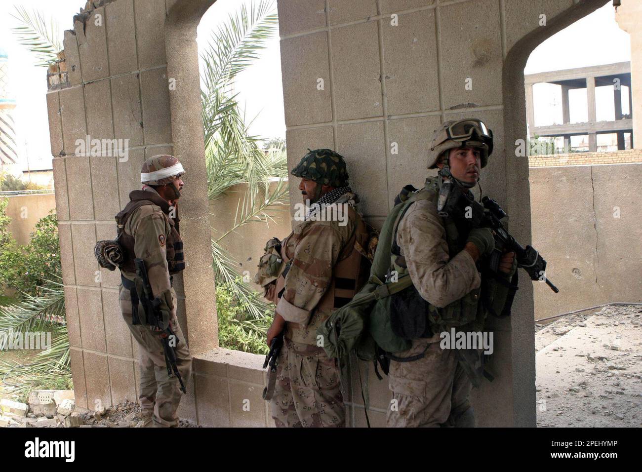 In this photo released by the U.S. Marine Corps, soldiers with the ...