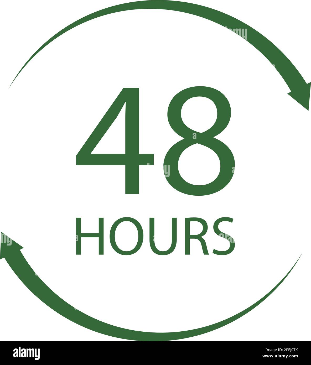 sign of 48 clock arrow hours logo vector icon illustration design Stock ...