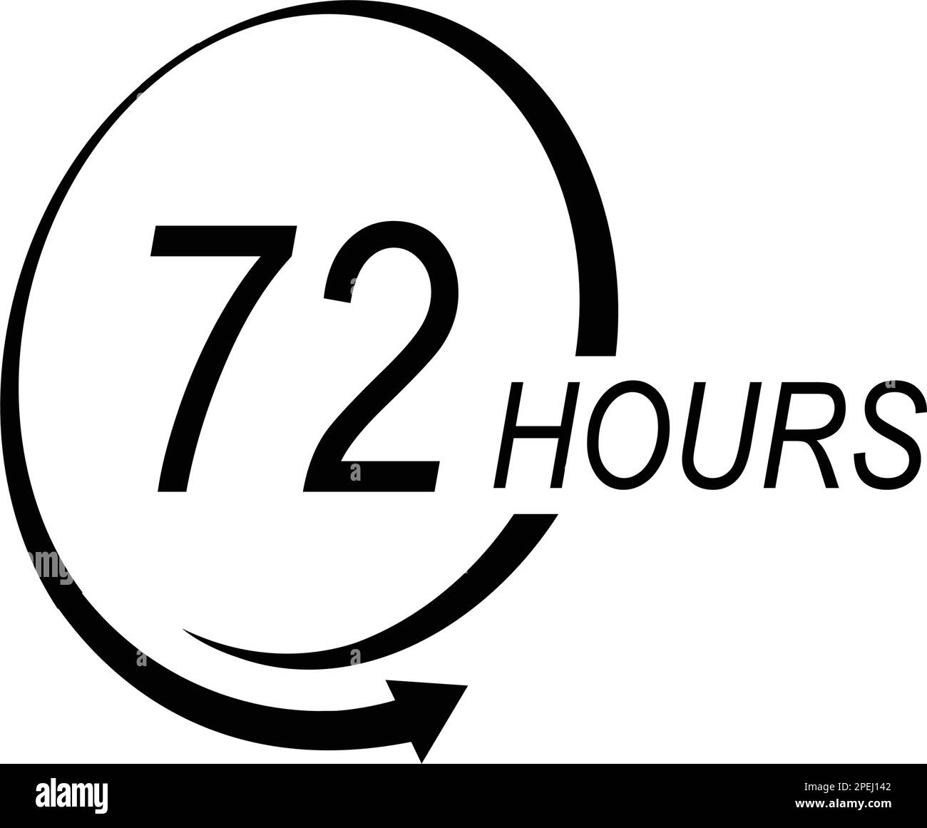 sign of 72 clock arrow hours logo vector icon illustration design Stock ...