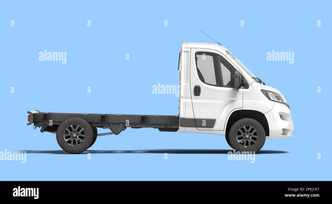 white flatbed truck for car branding and advertising right view 3d ...