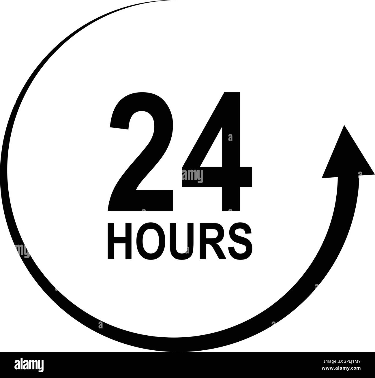 sign of 24 clock arrow hours logo vector icon illustration design Stock ...