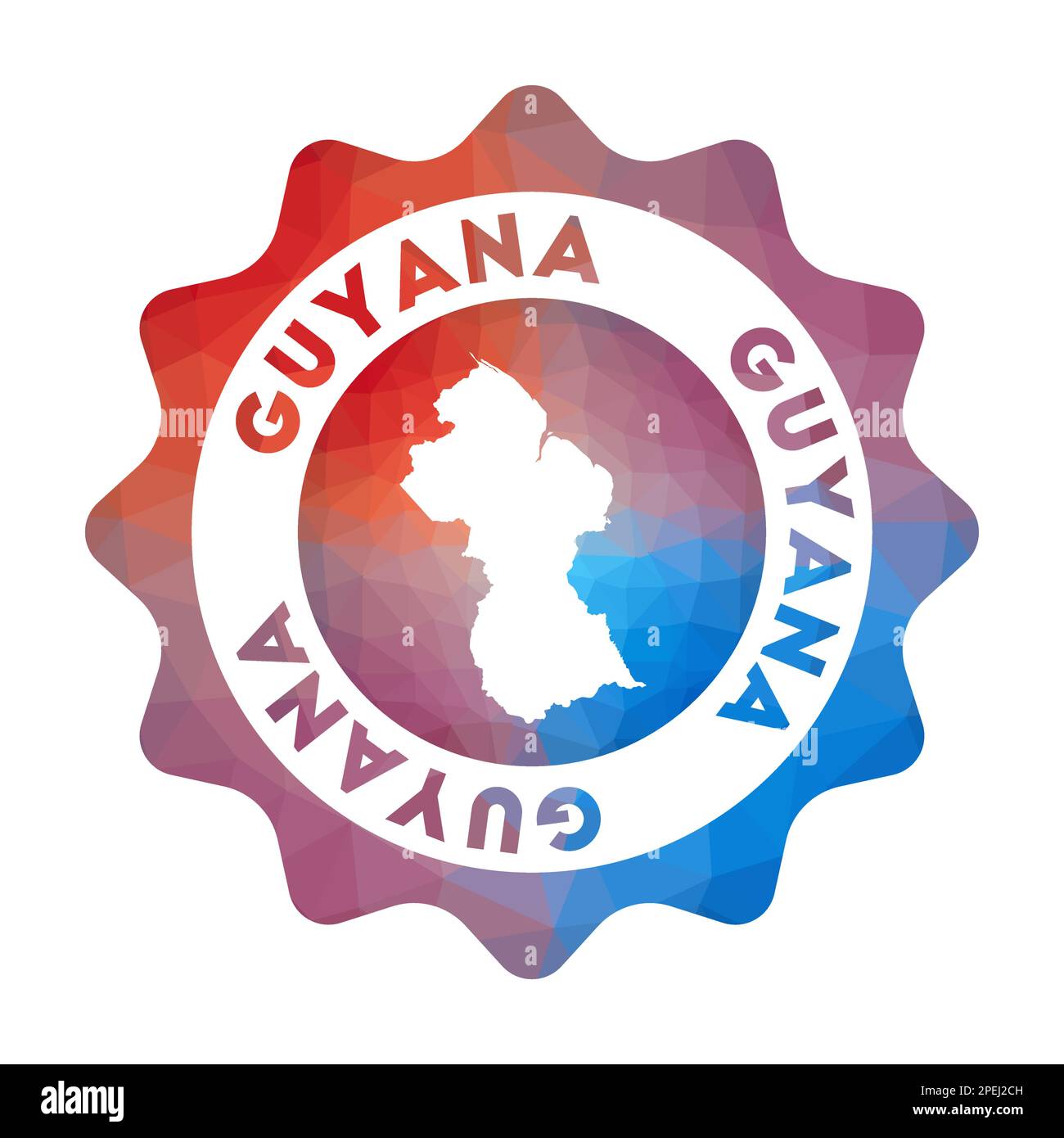 Guyana low poly logo. Colorful gradient travel logo of the country in ...