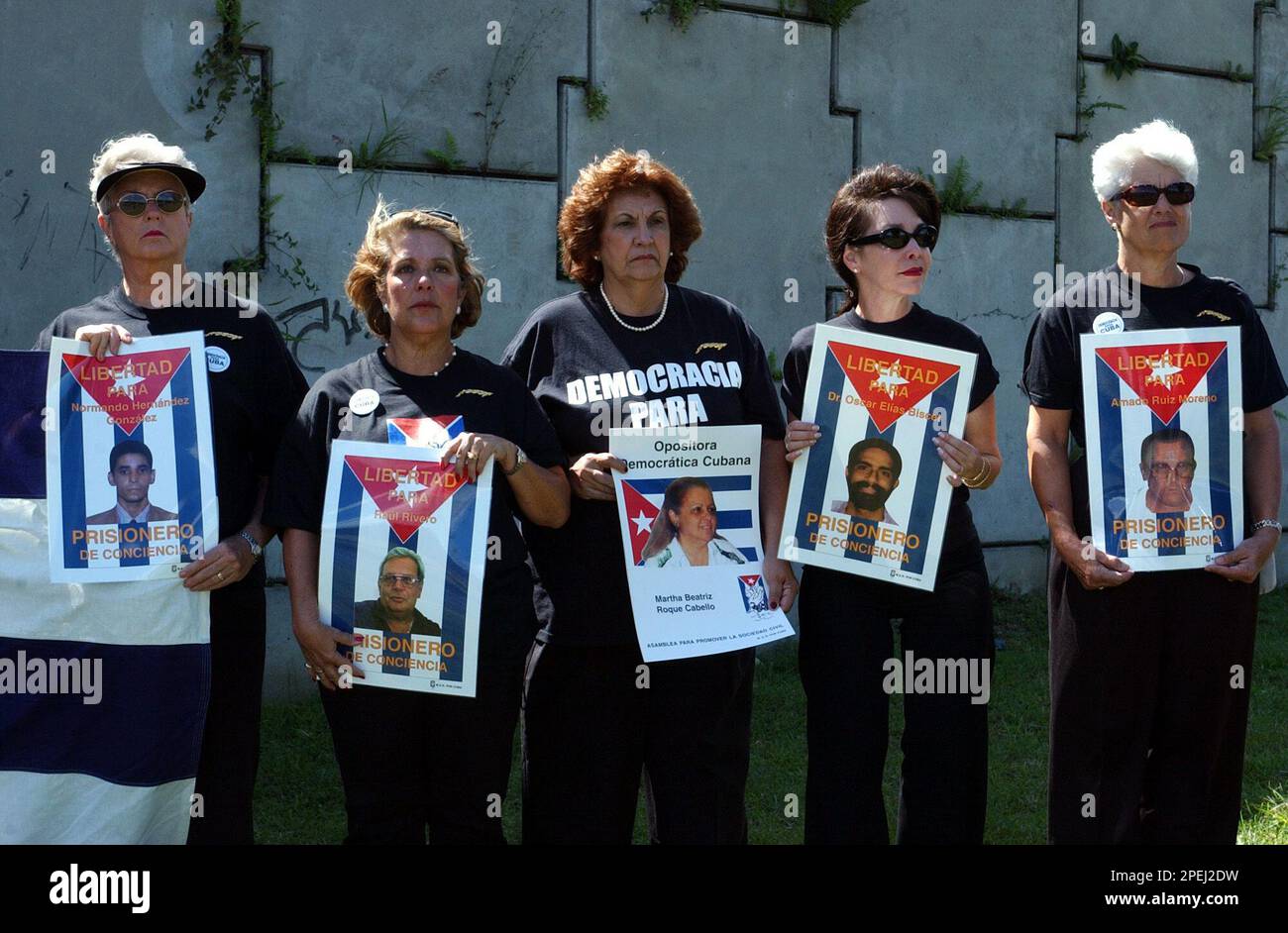 From left to right, Virginia Trelles, Silvia Iriondo, Elizabeth Trelles ...