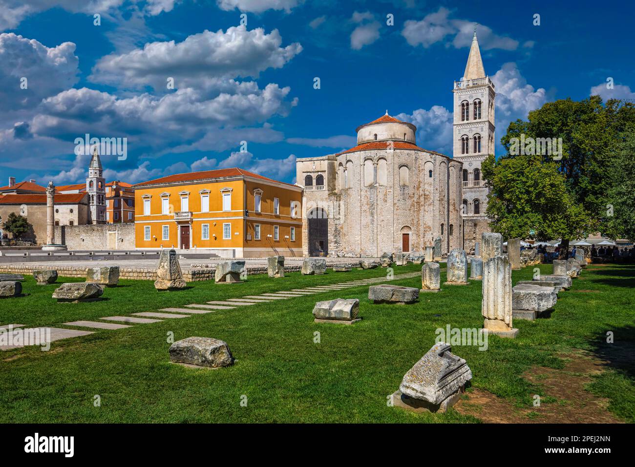 Zadar, Croatia - The Roman ruins and the Forum of the old town of Zadar ...