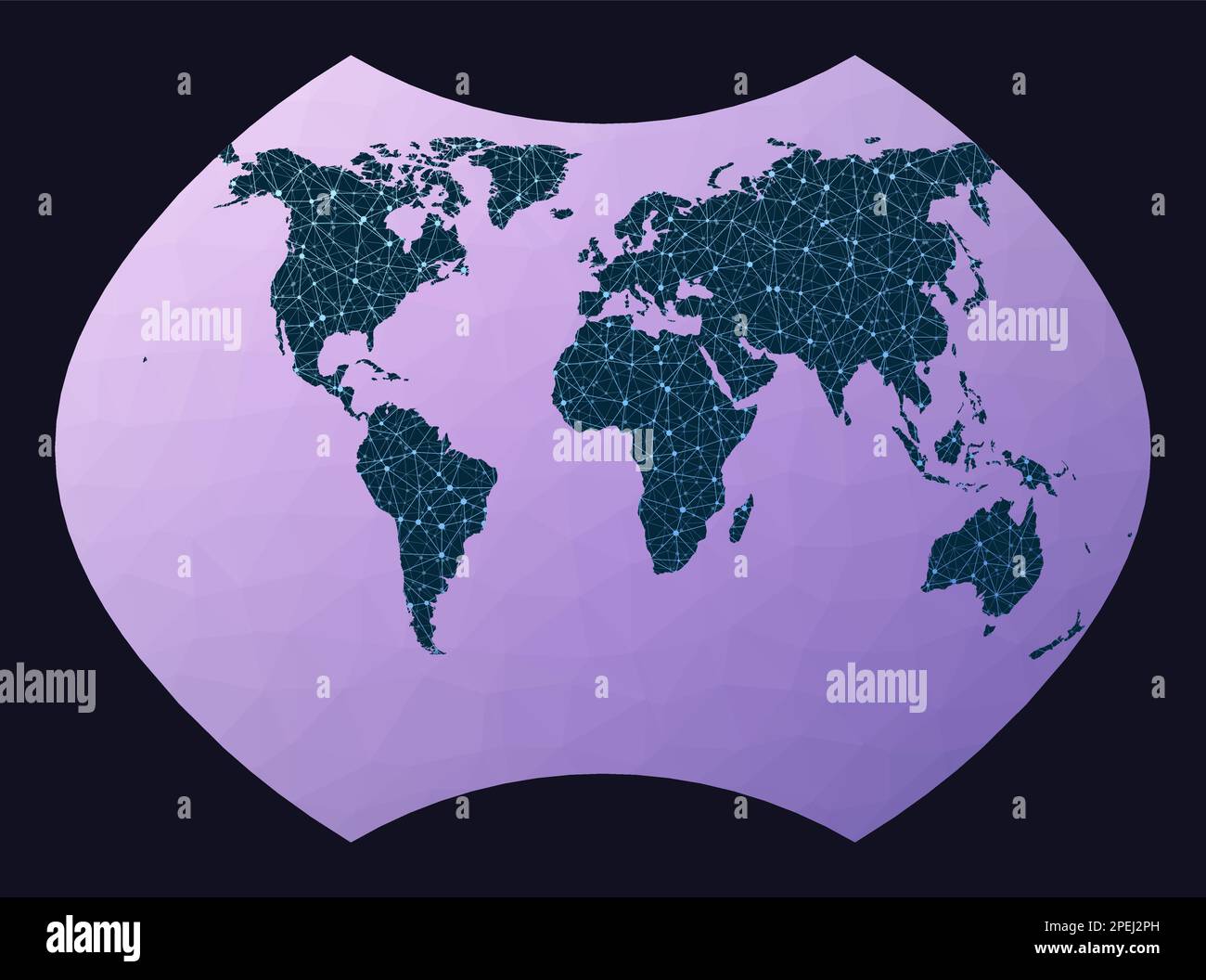 Global internet business concept. Ginzburg IX projection. World network ...