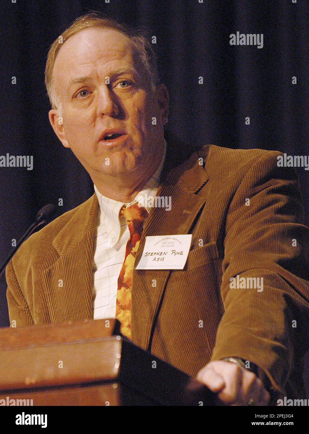 Arizona State University professor Stephen Pyne addresses a conference ...