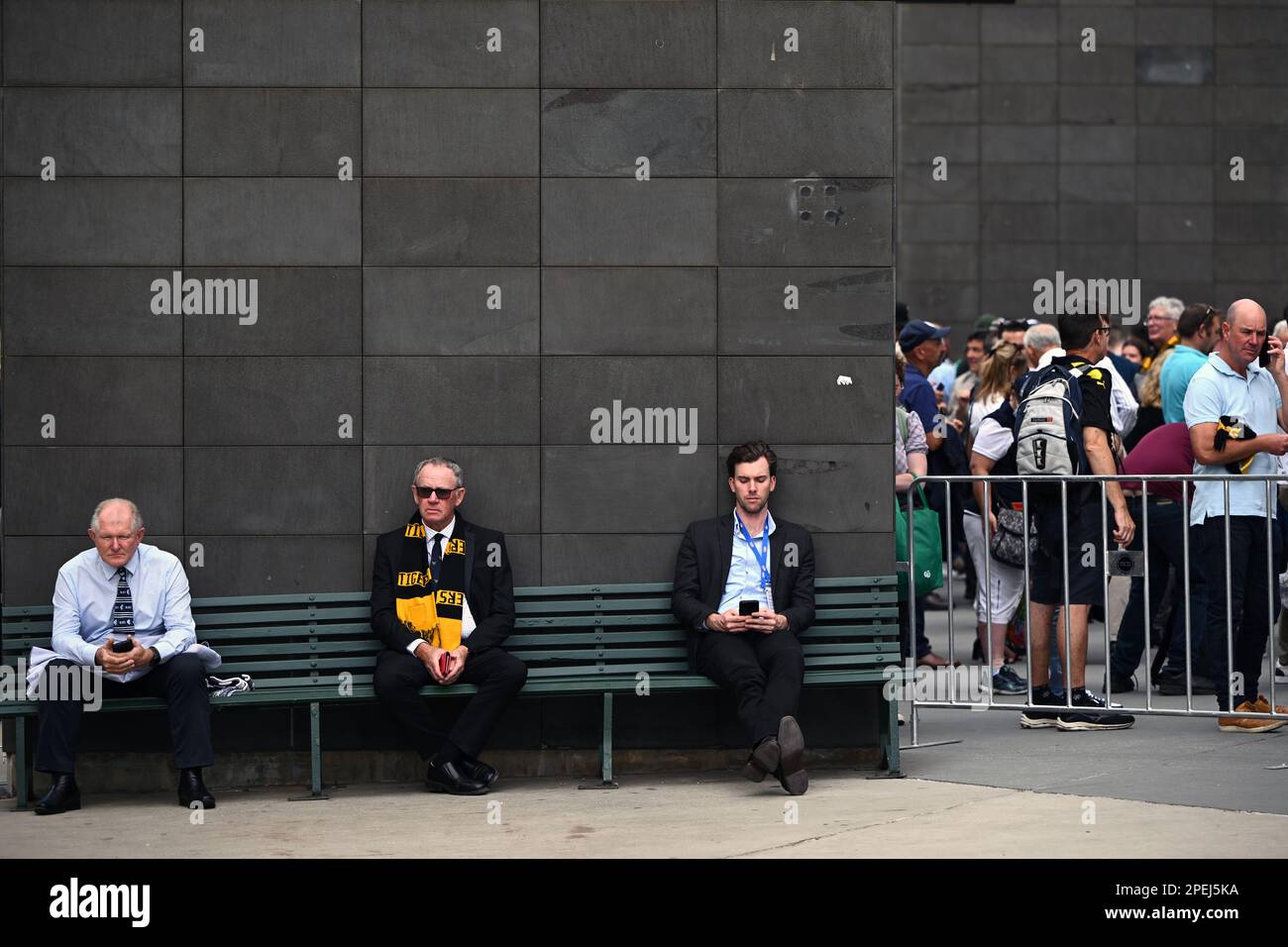 MCC Reserve members arrive for the AFL Round 1 match between the ...