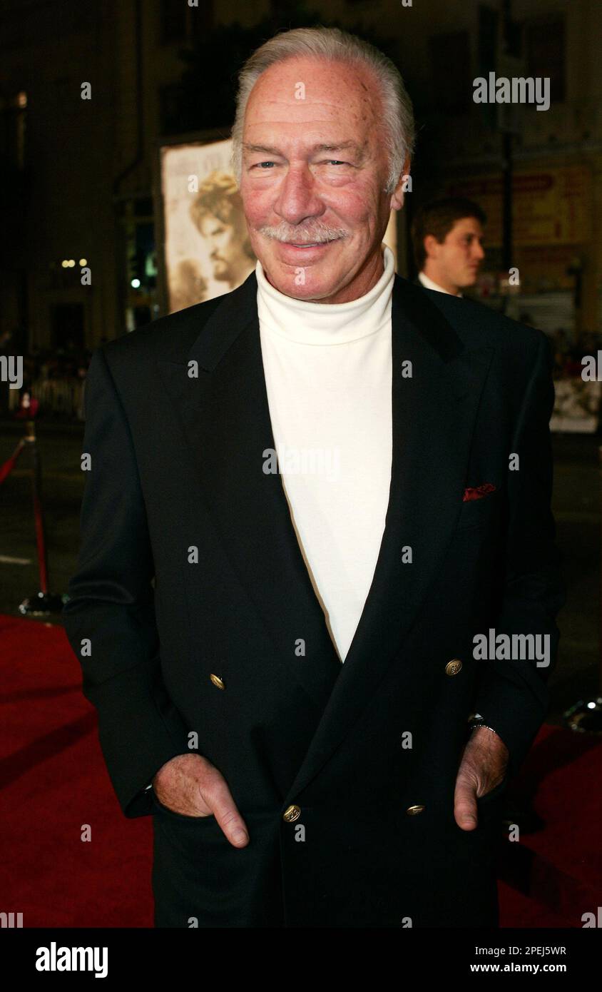 Christopher Plummer cast member of the film 'Alexander' arrives to the ...