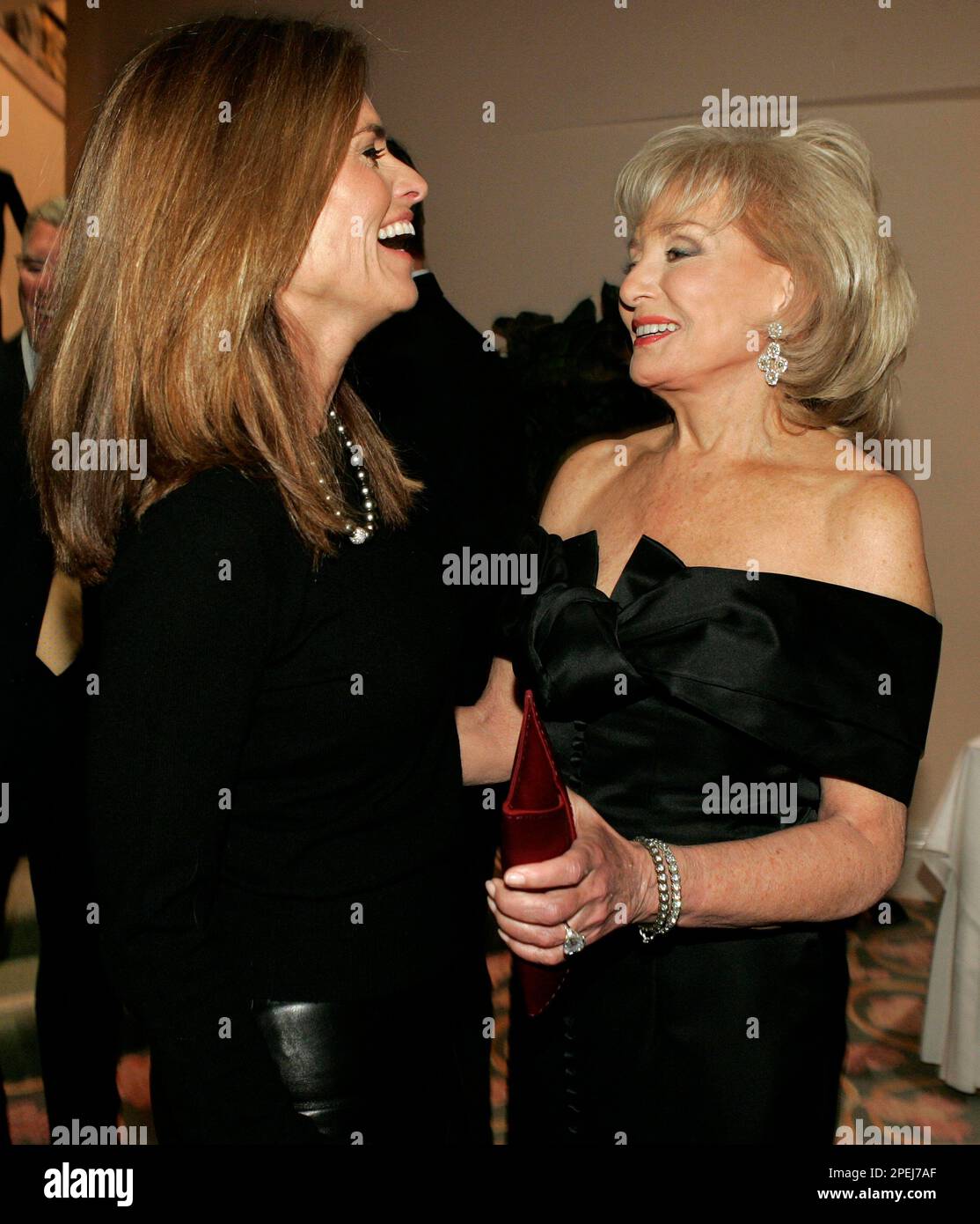 Maria Shriver and Barbara Walters attend the Museum of Television and ...
