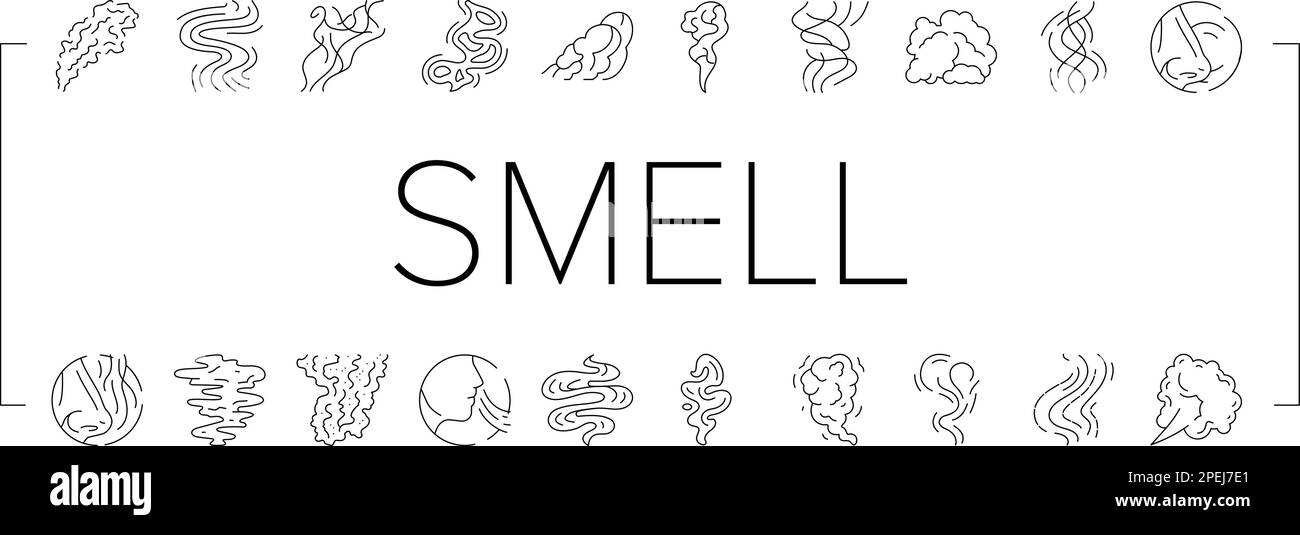 smell smoke gas nose aroma icons set vector Stock Vector Image & Art ...
