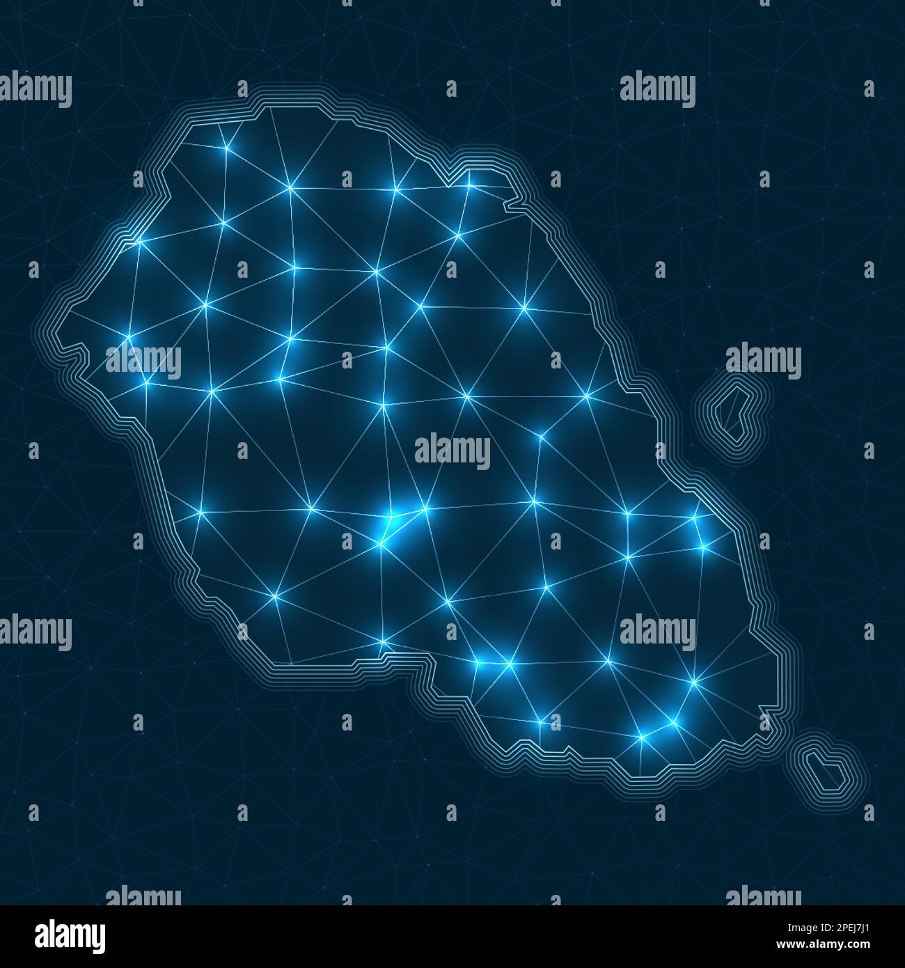 Graciosa network map. Abstract geometric map of the island. Digital ...