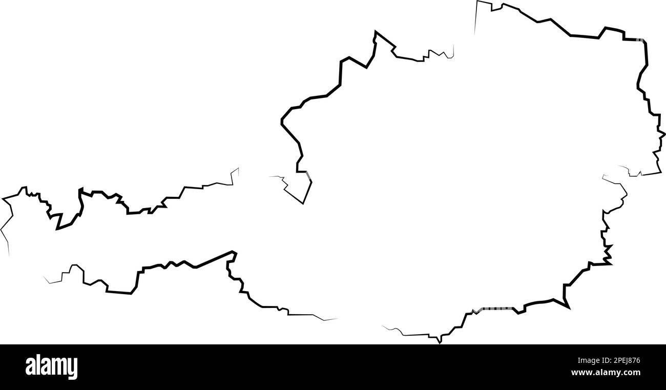 Austria map vector Black and White Stock Photos & Images - Alamy