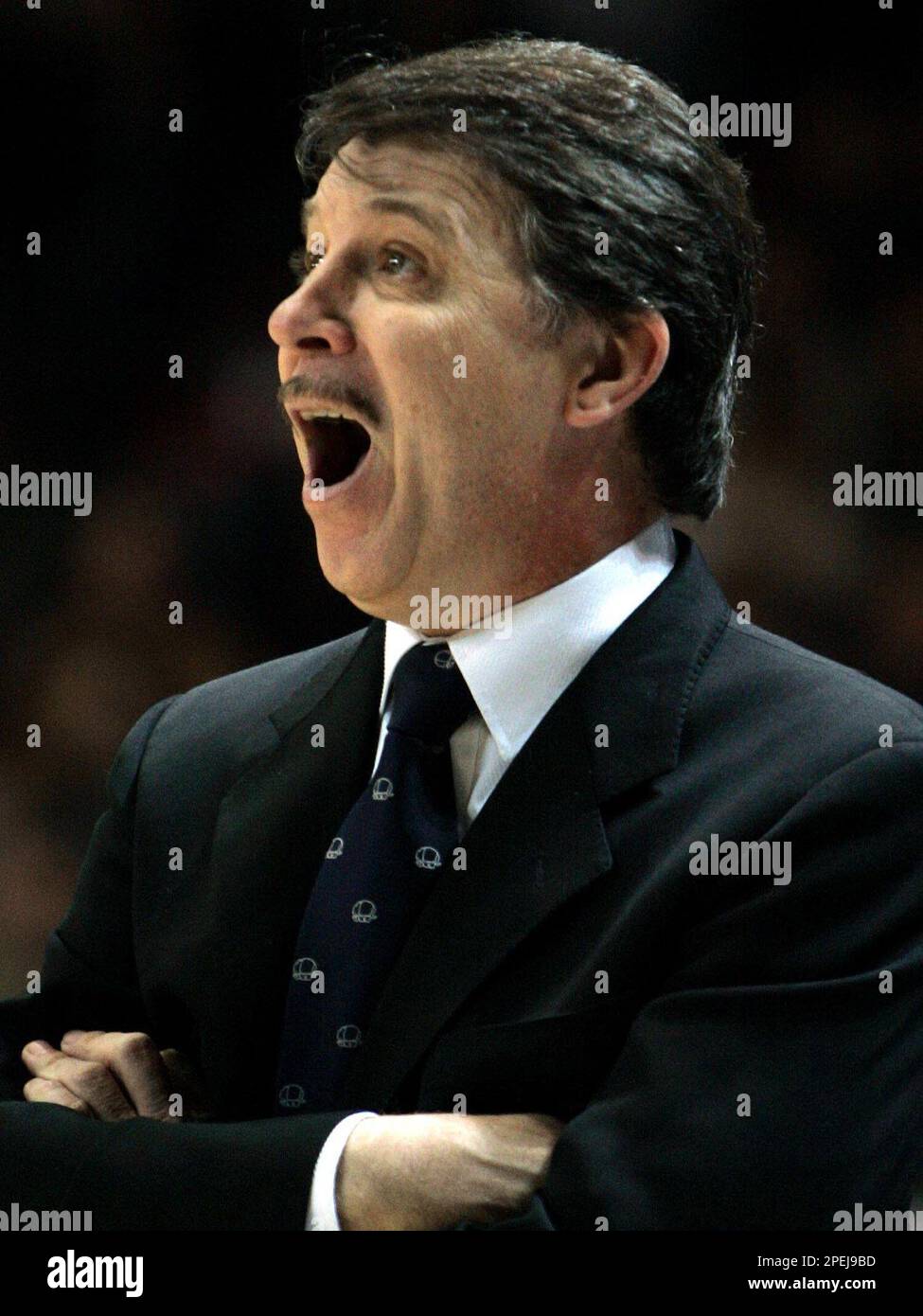 Pallacanestro Varese new coach Ruben Magnano of Argentina reacts during ...