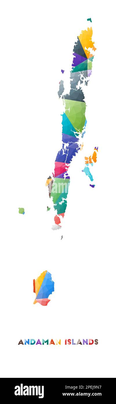 Andaman Islands - colorful low poly island shape. Multicolor geometric ...