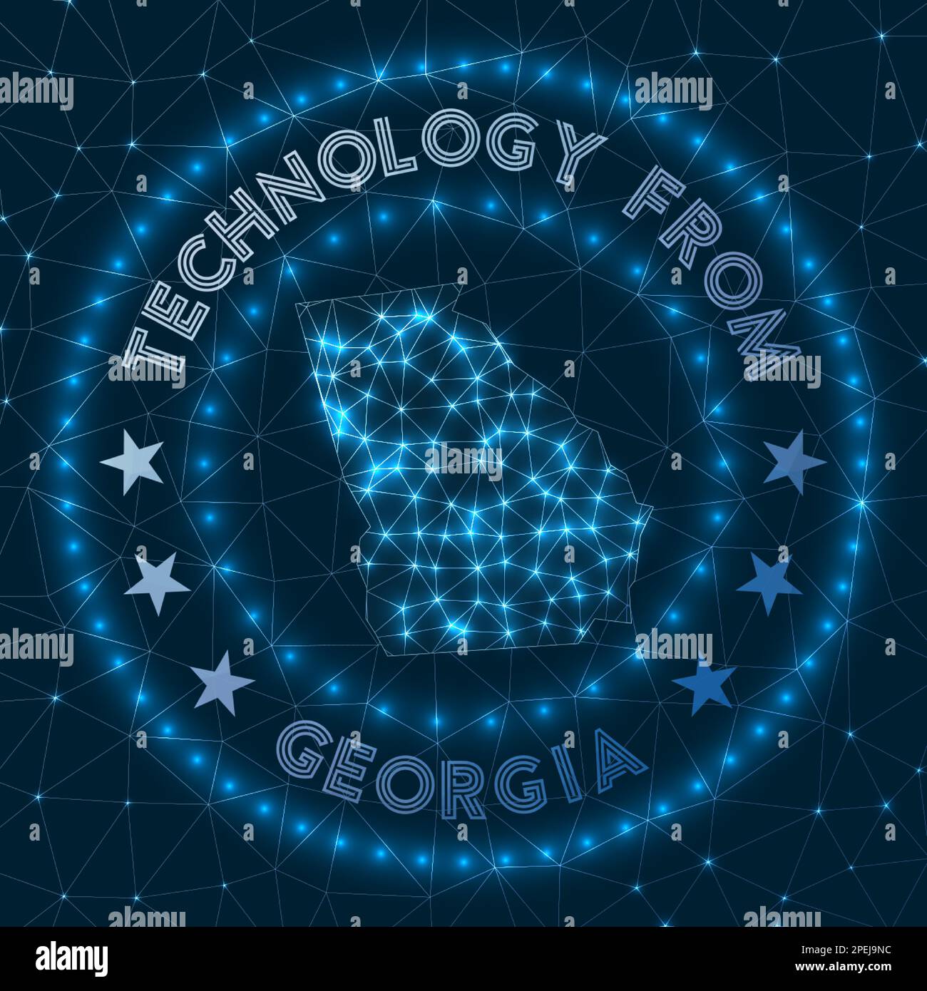 Technology From Georgia. Futuristic geometric badge of the US state ...
