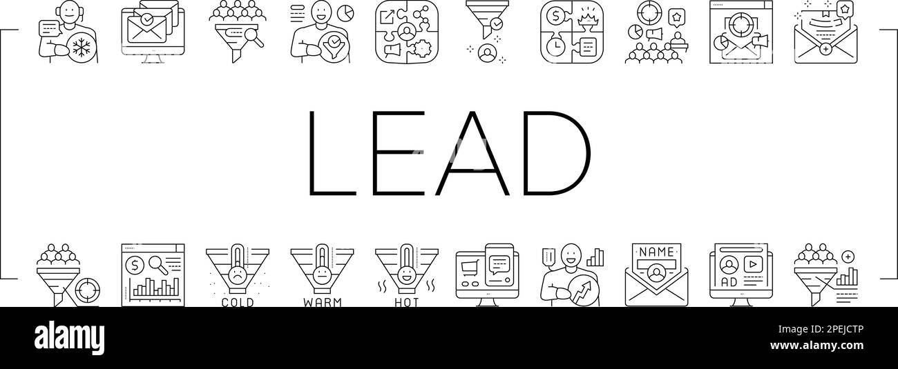 lead marketing generation icons set vector Stock Vector Image & Art - Alamy